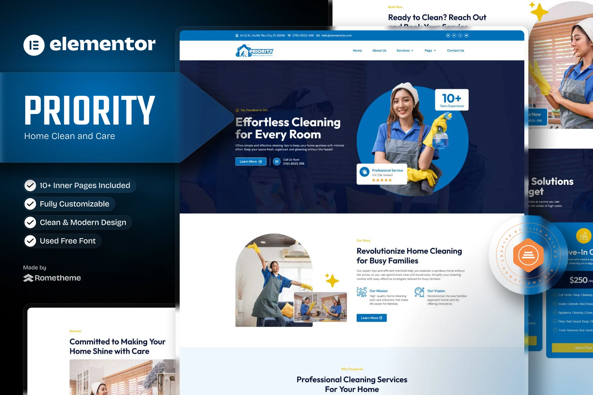 Priority – Home Clean and Care Elementor Template Kit - WP Market Hub